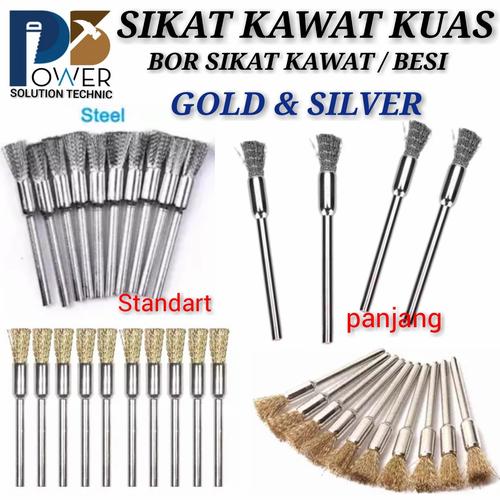 Jual Wire Brush /Sikat Kawat Besi kuas /Mini Grinder polishing - GOLD ...