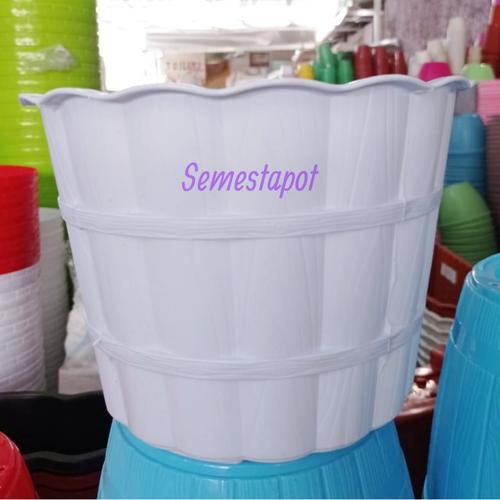 Jual Pot Motif Kayu 40 cm CJP - Putih - Kota Tangerang - semestapot ...