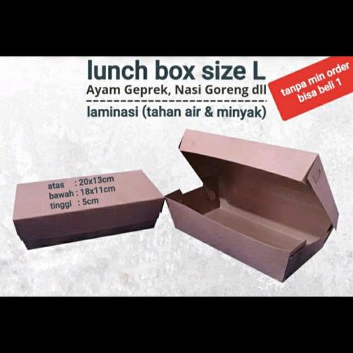 Jual paper lunch box L kotak makan fried chicken nasi batagor takoyaki ...