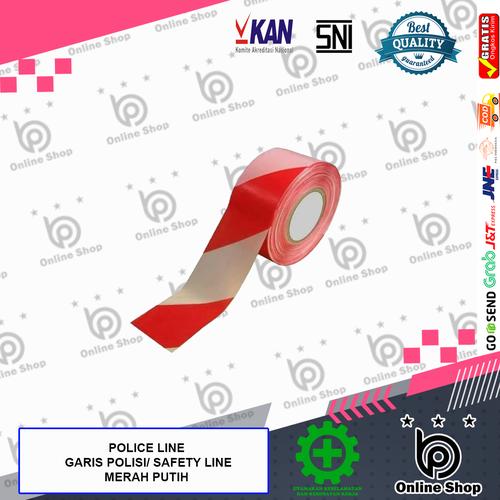 Jual POLICE LINE MERAH PUTIH / GARIS POLISI/ SAFETY LINE 2”x 300 METER ...