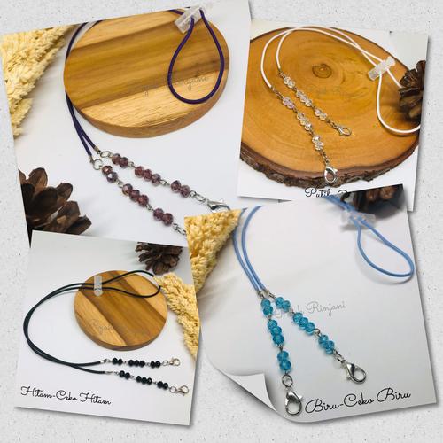 Jual Part 1 - Strap masker manik ceko tali masker kalung konektor hijab ...