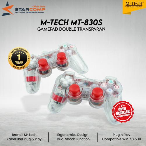 Jual Gamepad USB Double Transparan M-TECH MT-830D / MTECH Joystik PC ...