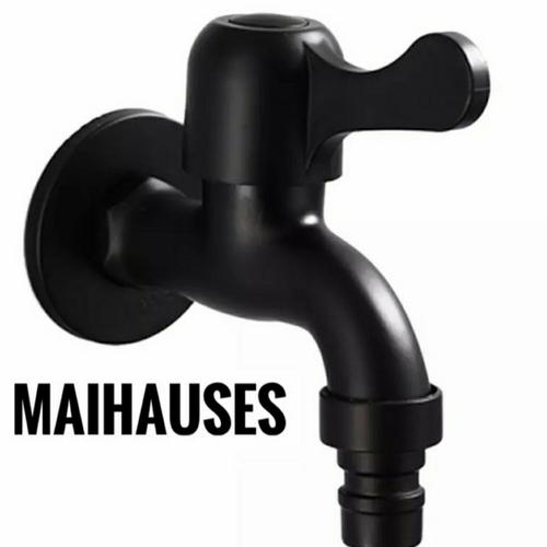 Jual KERAN AIR TEMBOK HITAM BLACK/KRAN DINDING/KRAN WUDHU/KRAN TANAM ...