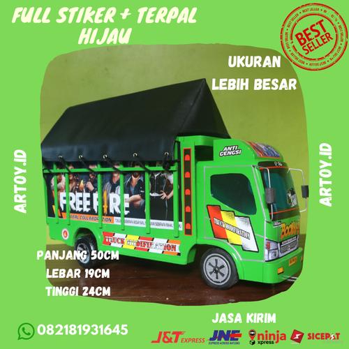 Jual Truk Oleng Miniatur Kayu Murah Asli Jumbo Mobilan Anak-Anak Terpal ...