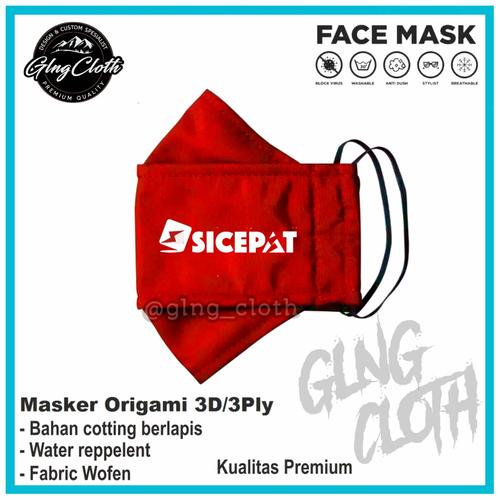 Jual Masker Sicepat Ekspres 3D - Masker Kain 2 Lapis 3D Sicepat - Hitam ...