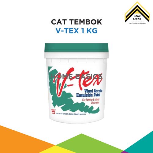 Jual Cat tembok merek V-tex 1 kg hitam putih / cat air / cat dinding ...