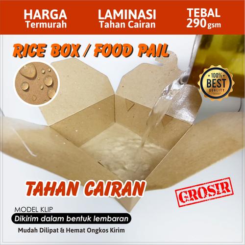 Jual Food Pail Rice Box Paper Kraft 290gsm Lunch Box Makanan Takeaway ...