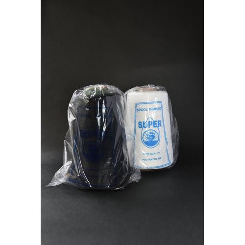 Jual Benang Spool / Spul Polyester Super Hitam/Putih - Hitam, 400 - Kab ...