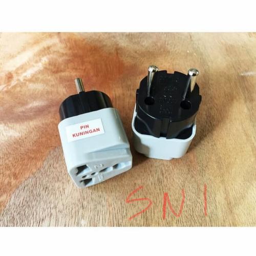 Jual colokan kaki 3 / steker kaki 3 ke kaki 2 / adapter converter ...