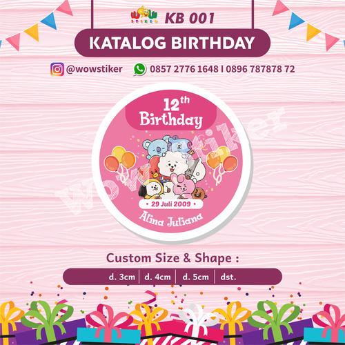 Jual Cetak Stiker Label Ulang Tahun / Label Birthday KB 001 - 005 ...