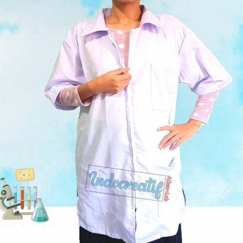 Jual Jas Lab Baju Laboratorium Non Disposable Lengan Pendek Resleting ...