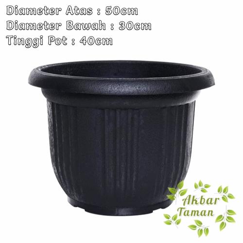 Jual Pot Bunga Diameter 50cm / Pot Tanaman Jumbo / Pot Besar Hitam ...