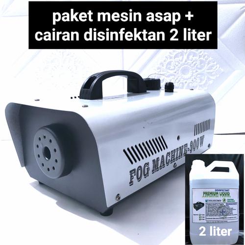 Jual paket mesin asap 900 + cairan disinfektan 2 liter - Hitam ...