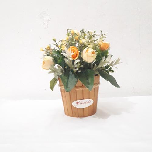 Jual rangkaian bunga artificial pot kayu - Kota Cimahi - Floriste ...