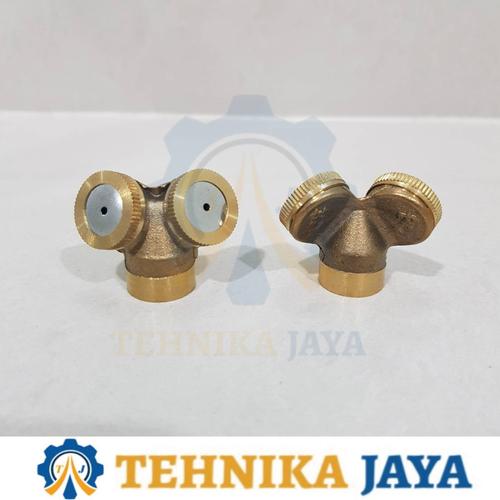 Jual Nozzle Embun Kuningan 2 Lubang Spuyer Kabut Double Head Sprinkler ...