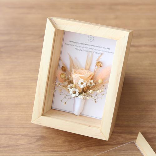 Jual Wooden Frame Box Preserved Flower Rose Custom Ucapan /Kotak Bunga ...