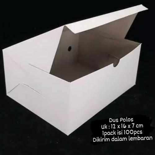 Jual (100pcs) Dus Polos 12 x 16 / Box Kotak Kue Snack Roti Kardus 12x16 ...