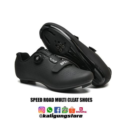 Jual Sepatu Roadbike Multi Cleat SPEED Black ~ Road Shoes Gowes Balap ...