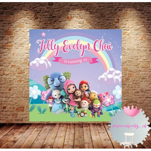 Jual Custom Backdrop Banner Spanduk Happy Birthday Rainbow Ruby Rainbow ...