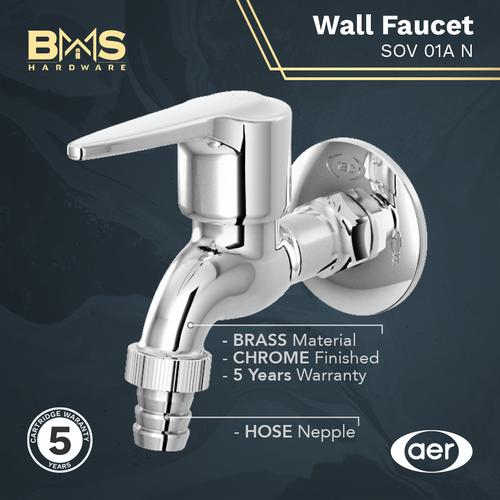 Jual AER Kran Air Tembok Untuk Selang Brass Wall Faucet Keran Air SOV ...