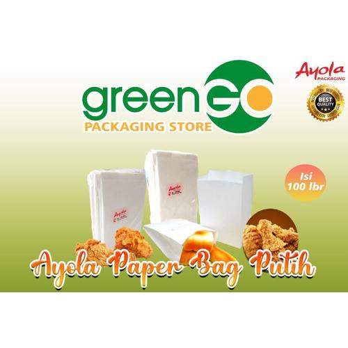 Jual PAPER BAG PUTIH POLOS AYOLA ISI 100 KANTONG KERTAS ROTI MAKANAN ...