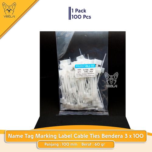 Jual Name Tag Marking Label Kabel Tis Bendera / Cable Ties 3 x 100 ...