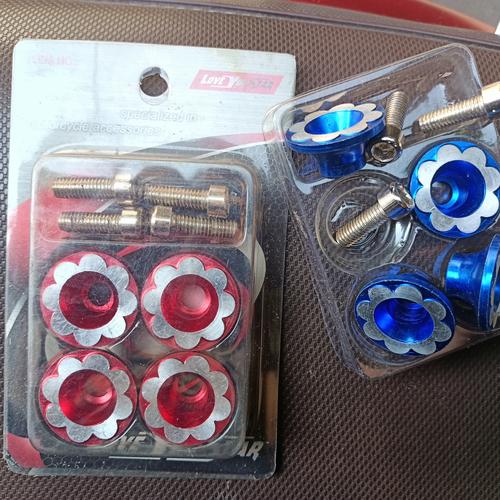 Jual monel bunga buat semua motor plat no motor / mobil isi 4 plus baut ...