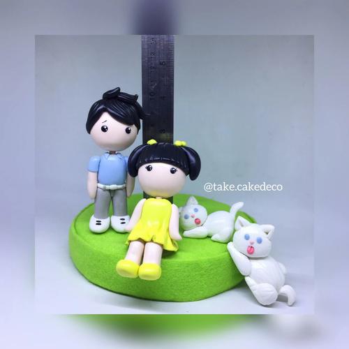 Jual Topper Kue Tart Ulang Tahun Standing Boy Sitting Girl & Kucing Cat ...