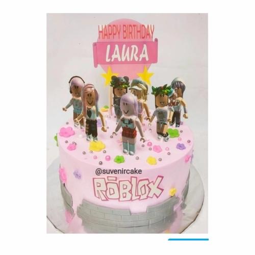 Jual cake roblox/kue ulang tahun roblox/roblox cake/roblox pink/kue ...