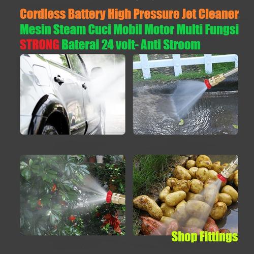 Jual Mesin Steam Jet Cleaner Cordless High Pressure Washer Baterai 48 V ...