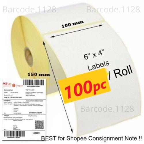 Jual LABEL BARCODE 100 X 150 mm KERTAS STICKER LABEL THERMAL 100x150 mm - 500pcs - Jakarta Barat ...