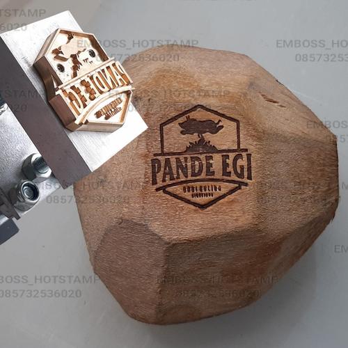 Jual coconut stamp emboss kelapa muda desain logo custom hasil presisi ...