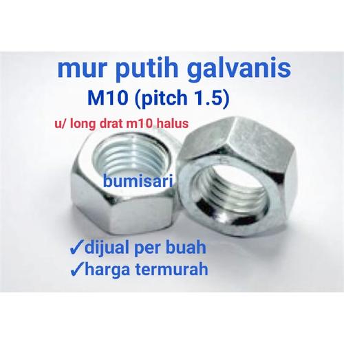 Jual Mur M10 galvanish/ Mur putih/ Mur m10/ Mur galvanish murah ...