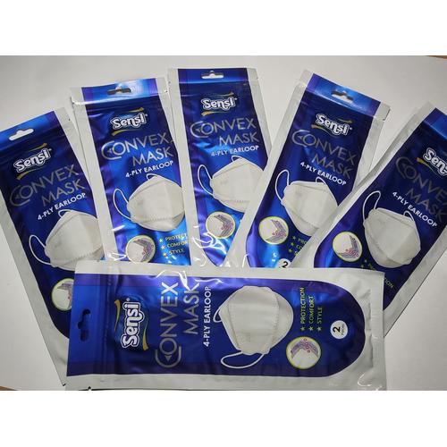 Jual Masker sensi Convex Mask 4 PLY Earloop isi 2 pcs Sachet Sensi ...