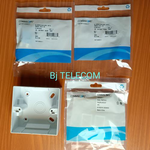 Jual faceplate 2port plus 2pcs modular Jack cat6 commscope dan outbow ...