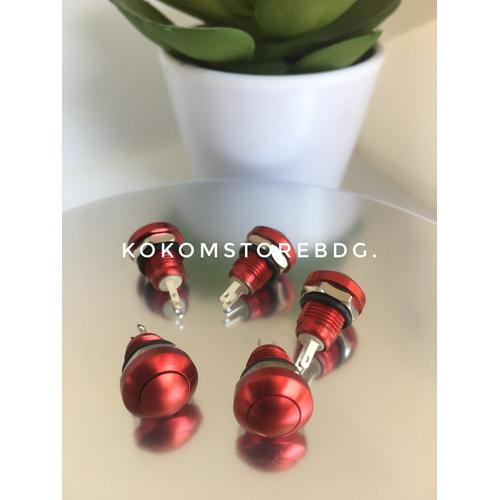 Jual Push button tombol switch 8mm saklar momentary Merah Metal ...