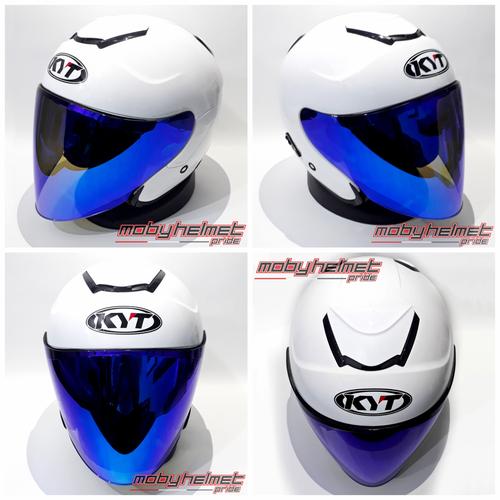 Jual Helm KYT Kyoto - Visor Open Venom - Putih, Visor Red Gold - Kab ...