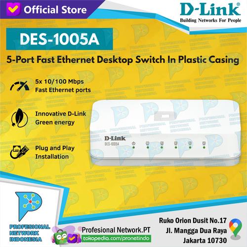 Jual D-LINK DES-1005A/C 5-Port Fast Ethernet Desktop Switch ...