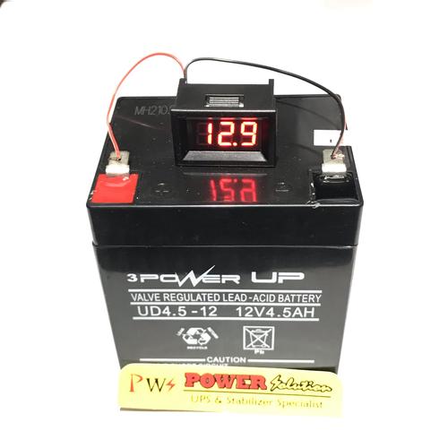 Jual Power Up Battery 12V 4AH 4,5AH + Digital Volt Meter - VOZ ...