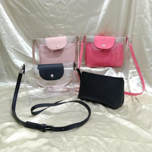 Jual Mika Bag in Bag/Tas Mika Transparan/Tas Selempang Wanita/Sling Bag ...