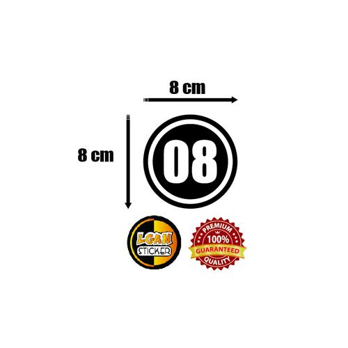 Jual STIKER ANGKA BOLONG DALAM LINGKARAN UKURAN 8 CM - BAHAN ORACAL ...