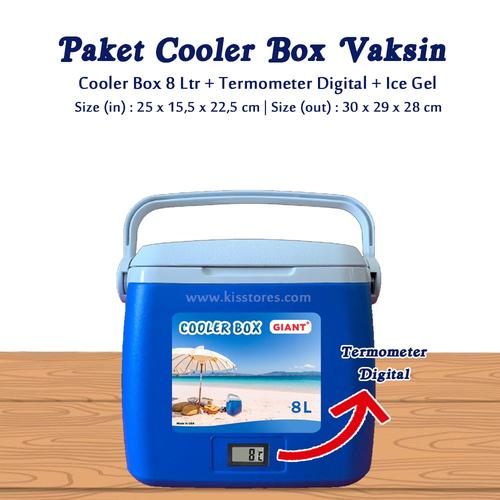 Promo Cooler box Giant 8 L + Thermometer Digital / Cooler box vaksin ...