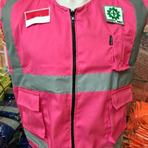Jual Rompi kerja proyek / Rompi Drill Pink + logo bendera n logo k3 ...