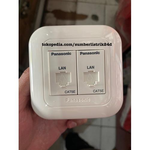 Jual Outlet data cat5e panasonic double out let data cat 5e stop kontak ...
