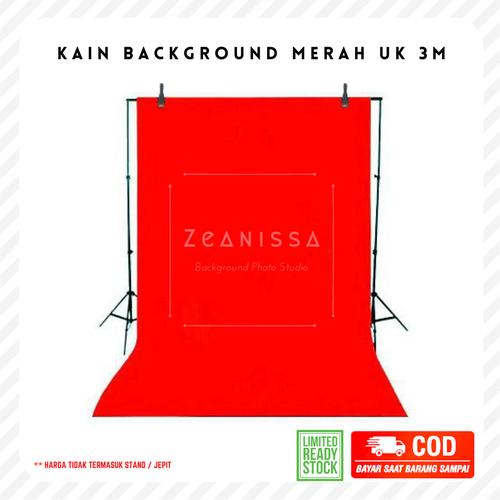 Jual Kain Background Backdrop Foto studio polos merah 3 m meter - Kota ...