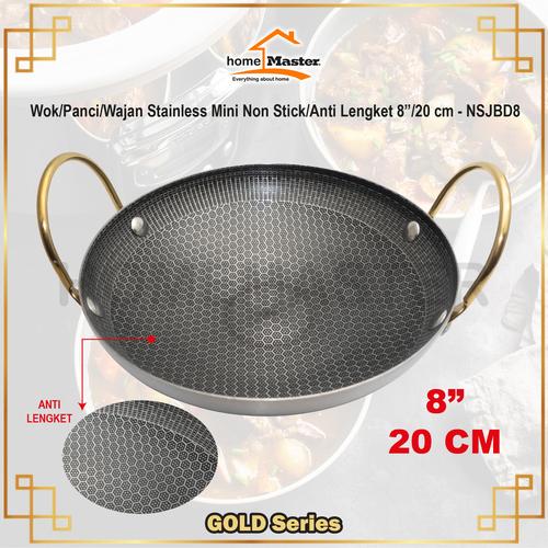 Jual Wok/Panci/Wajan Stainless Mini NonStick/AntiLengket 8”/20 cm ...