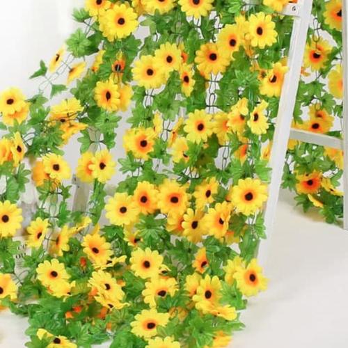 Promo Bunga Matahari Rambat 72Kuntum - Tanaman Plastik - Daun Gantung ...