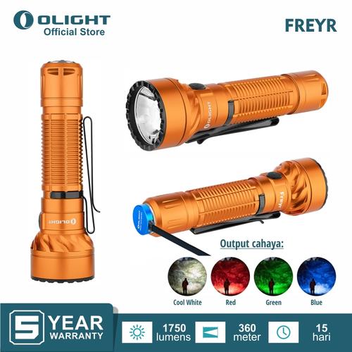 Jual Senter Olight Freyr Orange Rechargeable White+Red+Green+Blue RGB ...