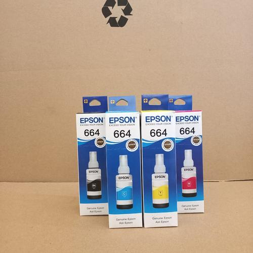 Jual TINTA EPSON 664 TERBARU SATU SET 4 WARNA ORIGINAL PRINTER L100 L200 - 1 SET 4 WARNA ...