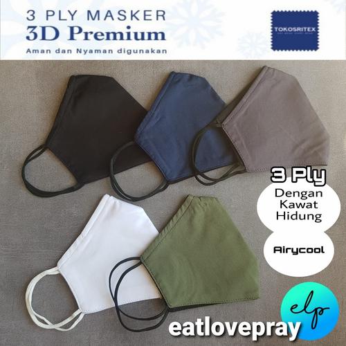 Promo MASKER KAIN SRITEX 3D PREMIUM AIRYCOOL 3 Ply/Lapis Dengan Kawat ...